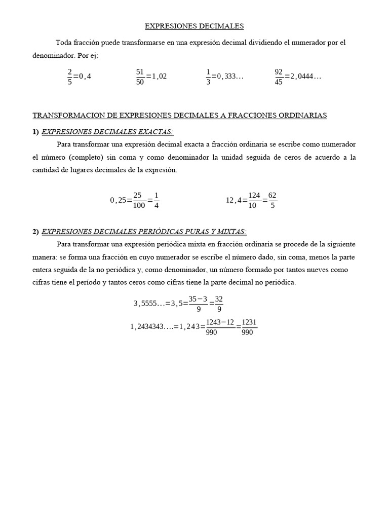 Teoría EXP DEC | PDF | Álgebra | Objetos matemáticos