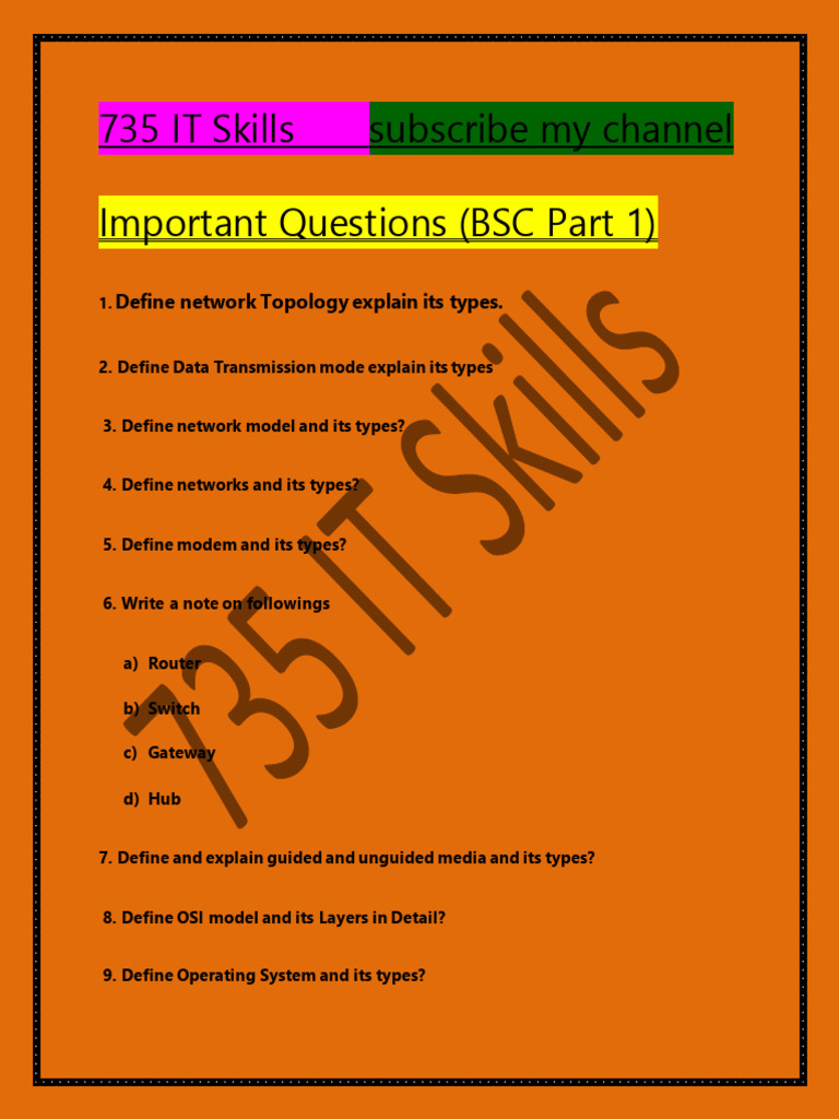Essential IT Skills for BSC Part 1 | PDF