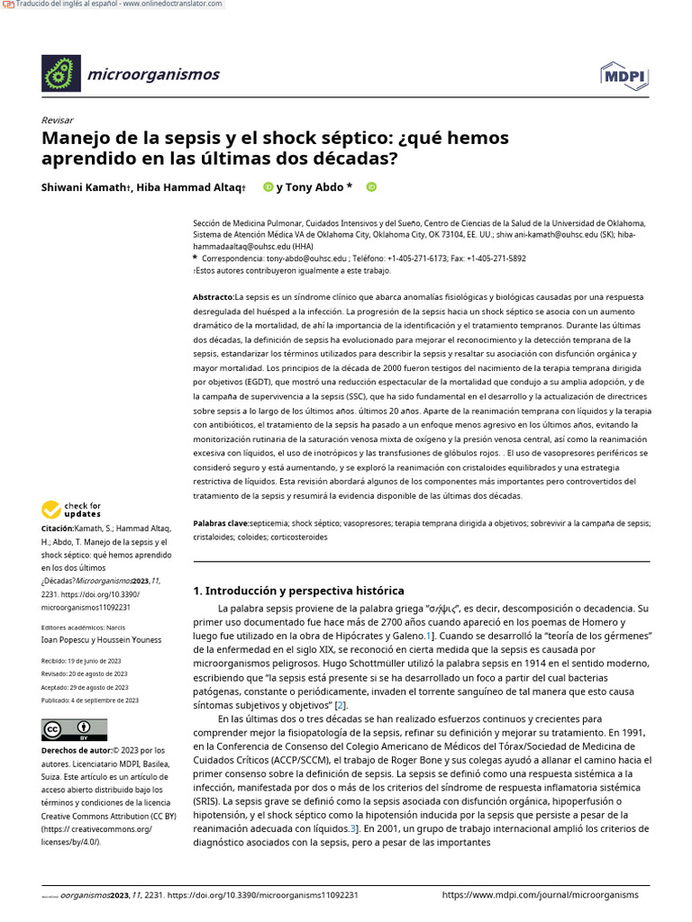 Sepsis 2023 | Descargar gratis PDF | Septicemia | Emergencias Médicas