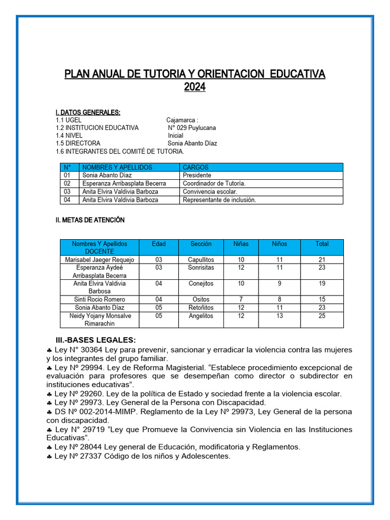 Plan de Toe-Institucional 2024 | PDF | Violencia | Escuelas