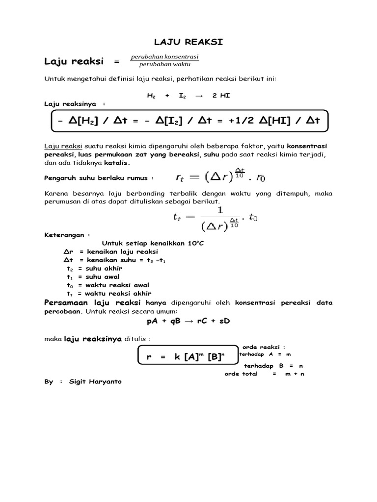 Laju Reaksi | PDF