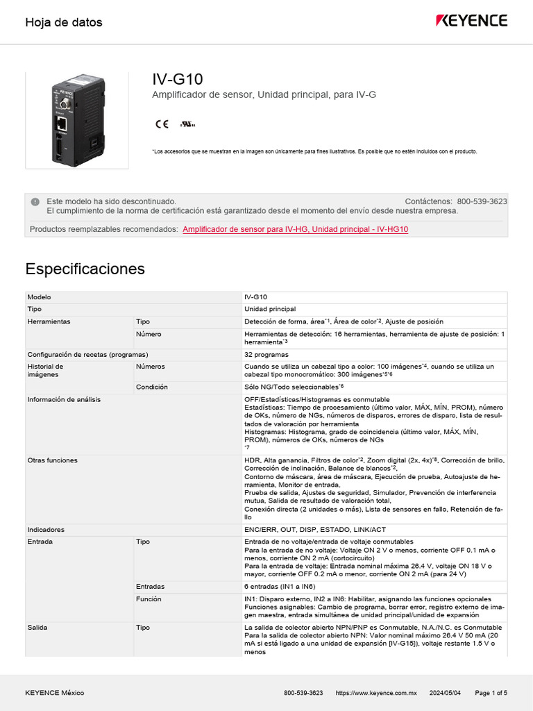 IV-G10 Datasheet | PDF | Conector eléctrico | Ingeniería Informática