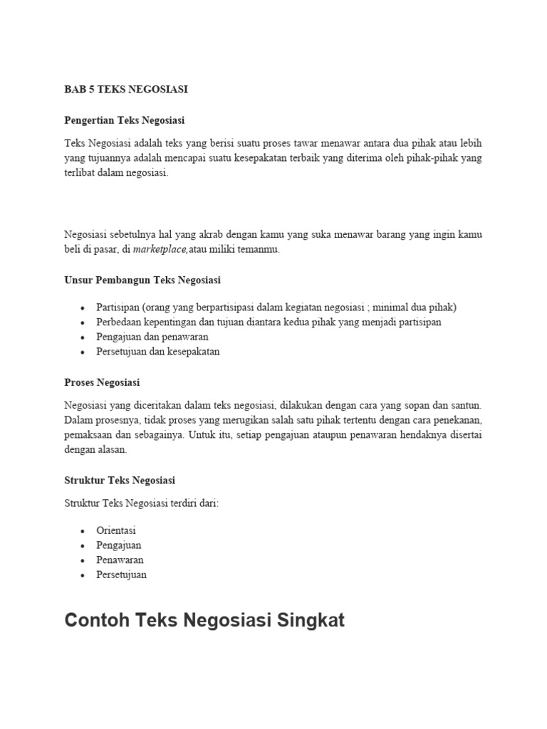 Bab 5 Teks Negosiasi | PDF