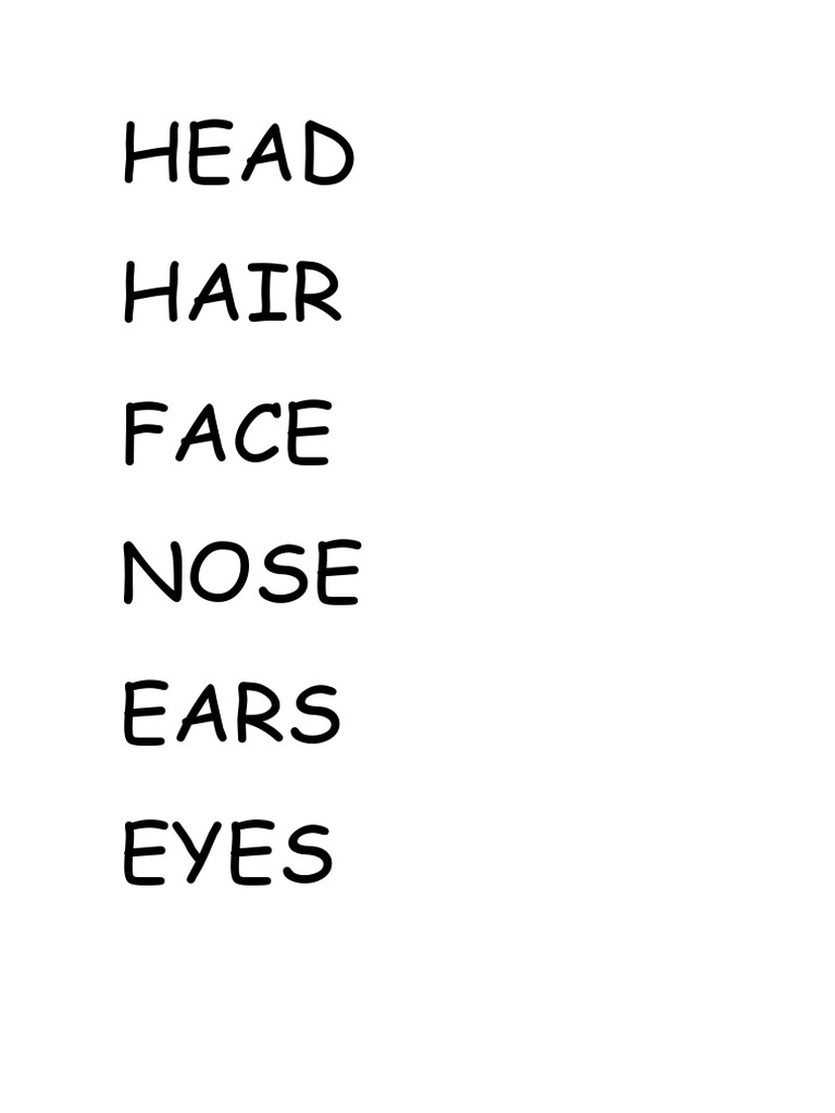 Body Words Game | PDF | Language Arts & Discipline
