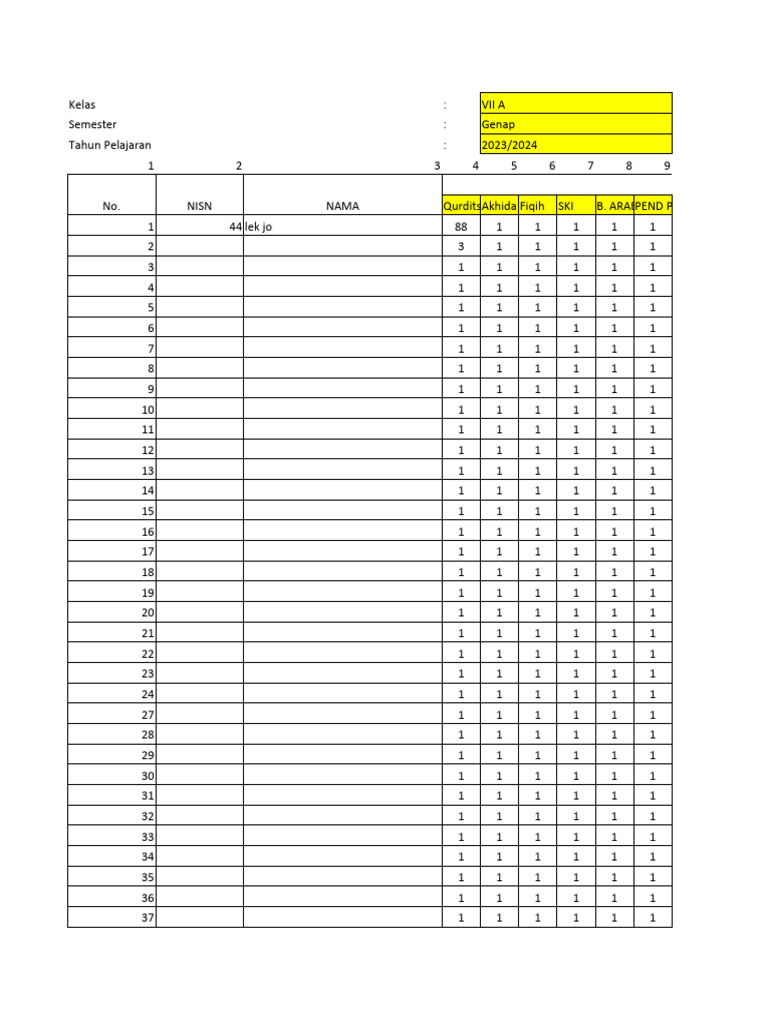 FORMAT RAPORT KURIKULUM MERDEKA KELAS 2023-2024 | PDF