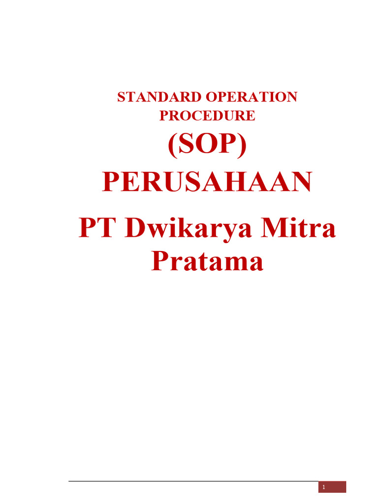 SOP - FINANCE & ACC-Perusahaan | PDF