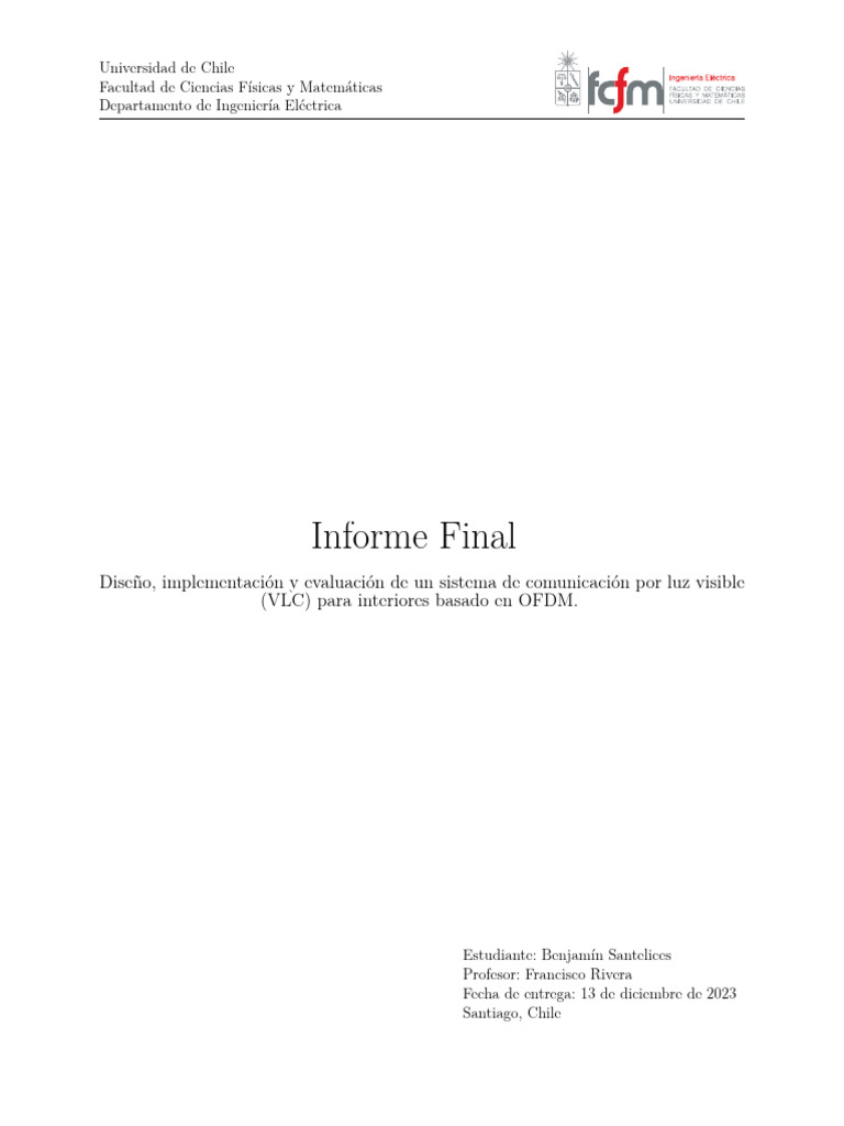 Informe Final | PDF | Multiplexación por división de frecuencia ortogonal | Microcontrolador