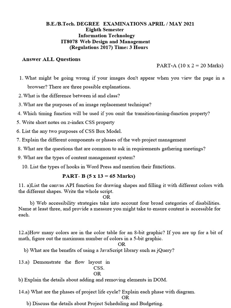 Wdm University Question Paper | Download Free PDF | Websites | World ...