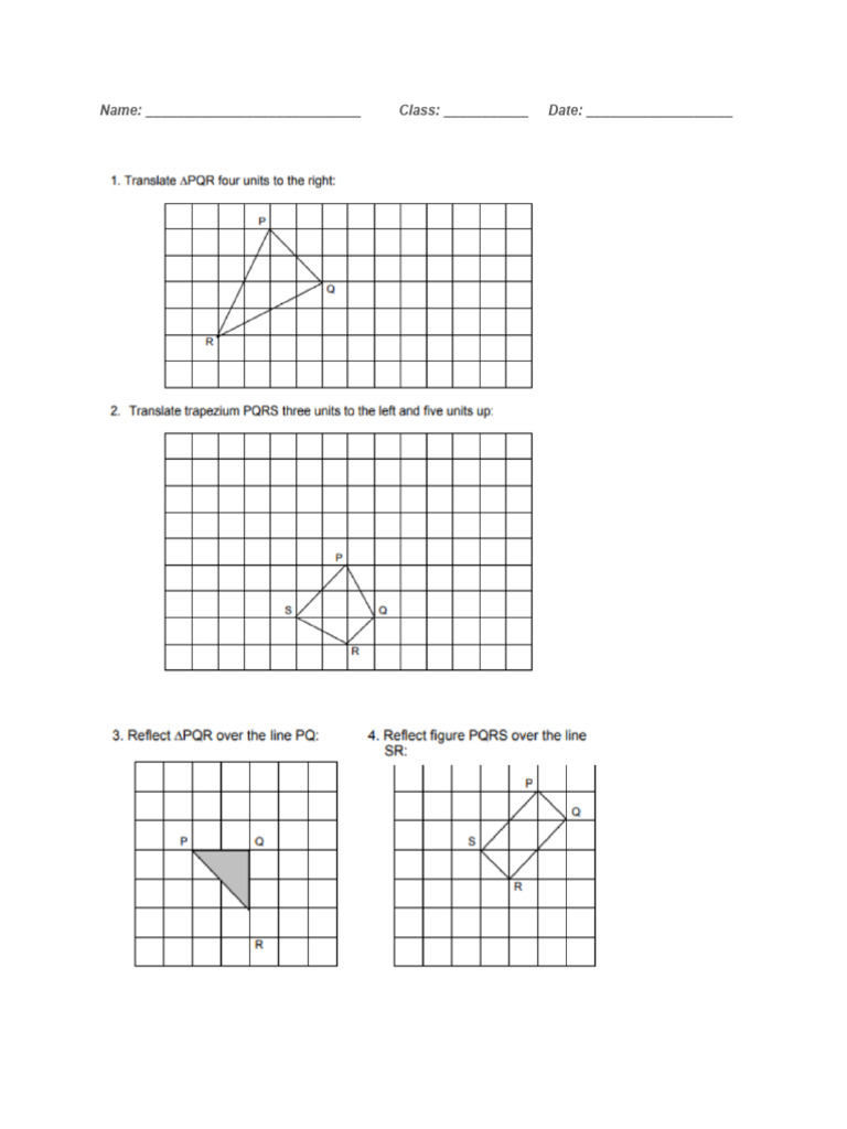 Unit 4 Review Pack - Transformations and Reasoning and Proof | PDF ...