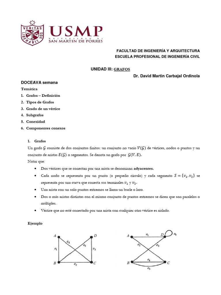Sesion 12-Grafos | PDF | Teoría de grafos | Vértice (teoría de grafos)