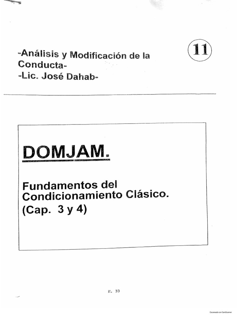Domjam Condicionamiento Clásico | PDF