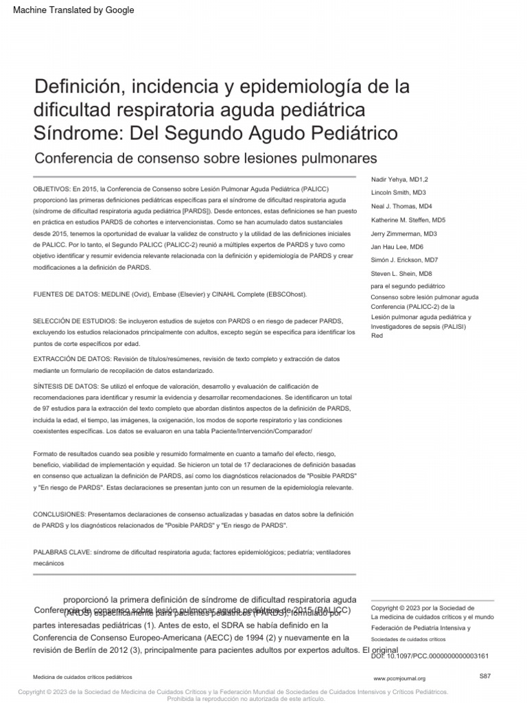 PALICC 2 (1) Definition, Incidence, and Epidemiology of Pediatric Acute ...