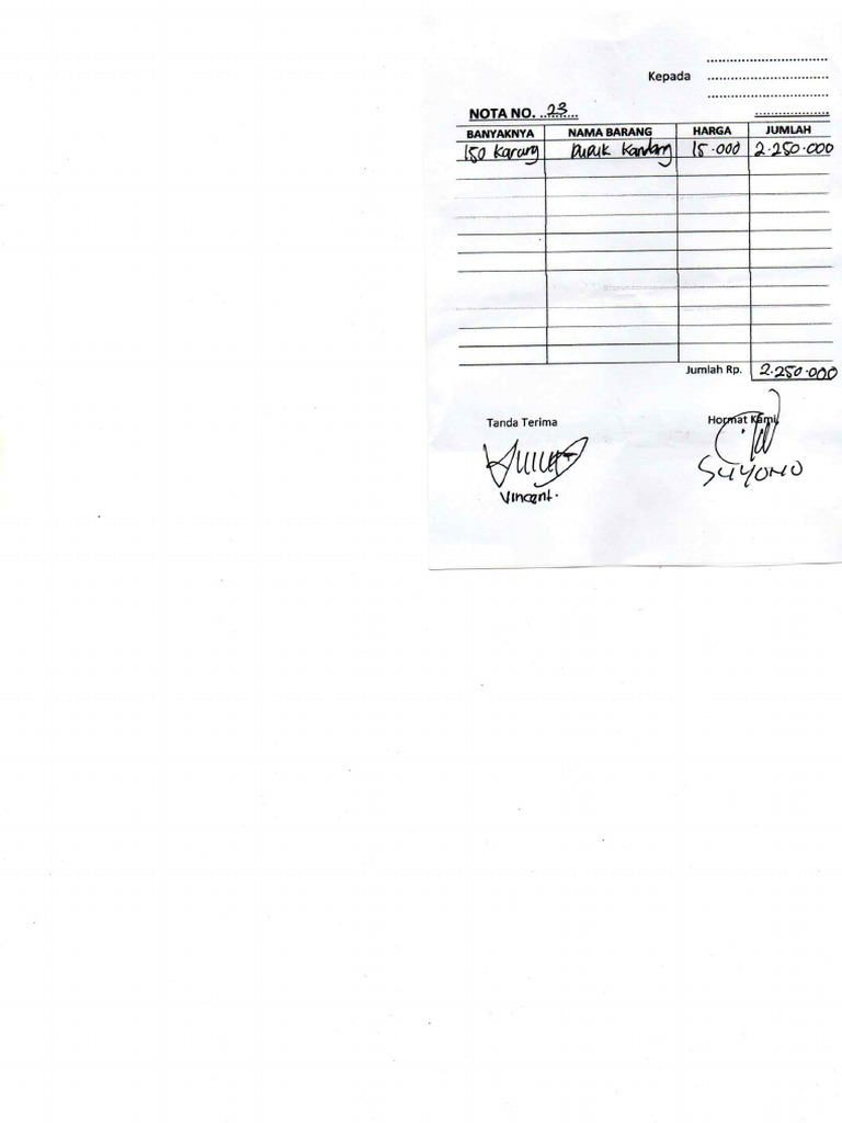 Nota Pembayaran | PDF