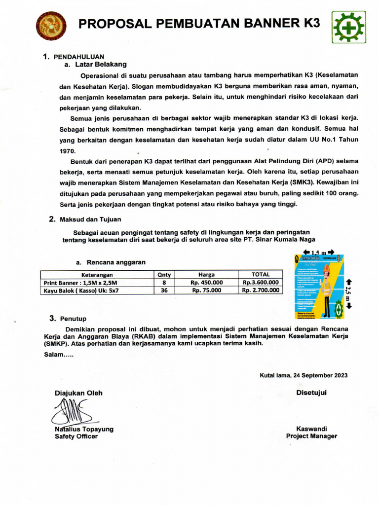 Proposal Banner K3 | PDF