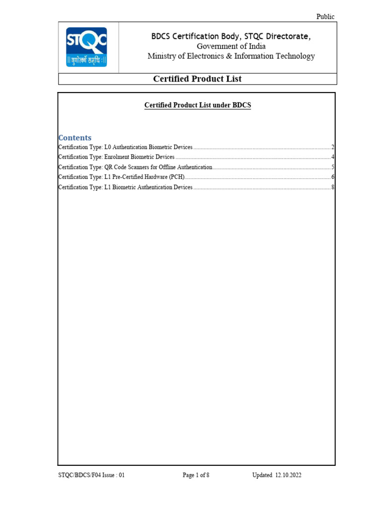 List of Certified Devices | Download Free PDF | Authentication ...