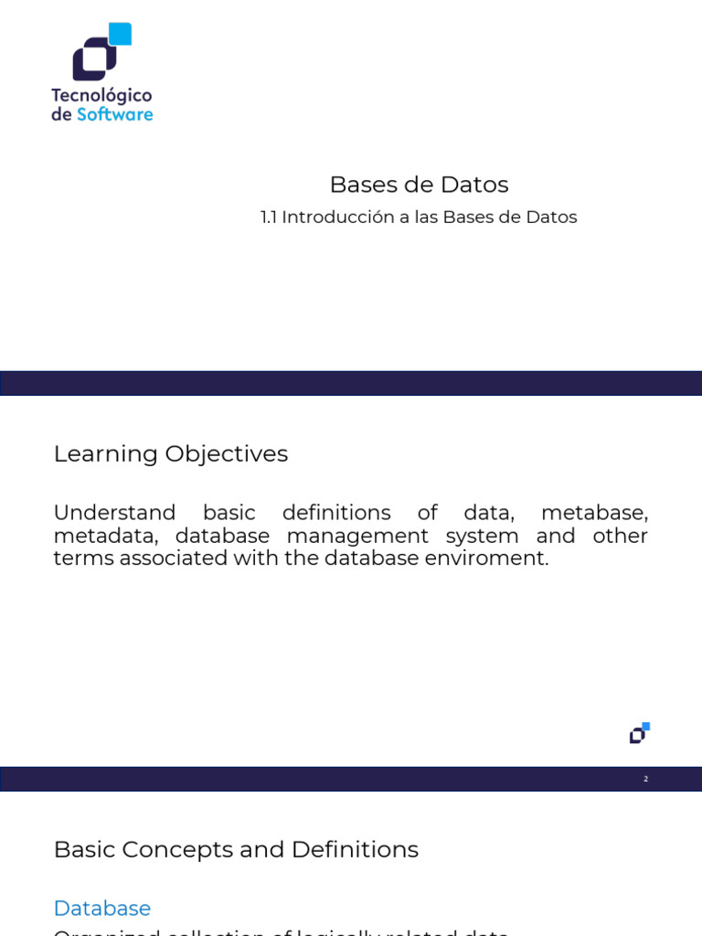01 - Introducción A Las Bases de Datos (Slides) | PDF | Databases | Data Model