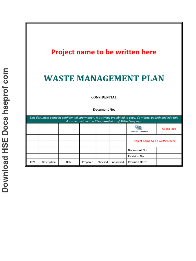 Waste Management Plan | PDF | Waste | Hazardous Waste
