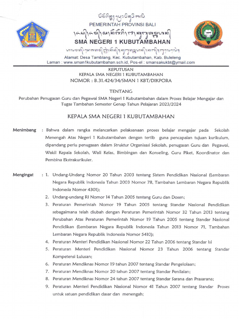 SK JAM MENGAJAR SEMESTER GENAP - Organized | PDF