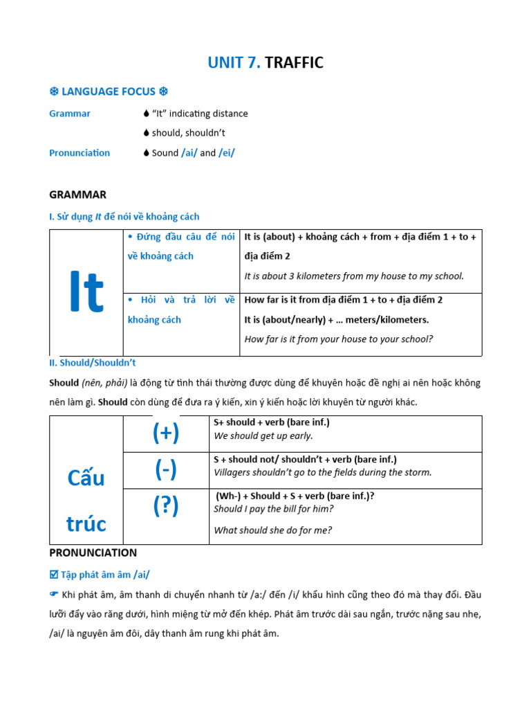 UNIT 7. TRAFFIC | PDF