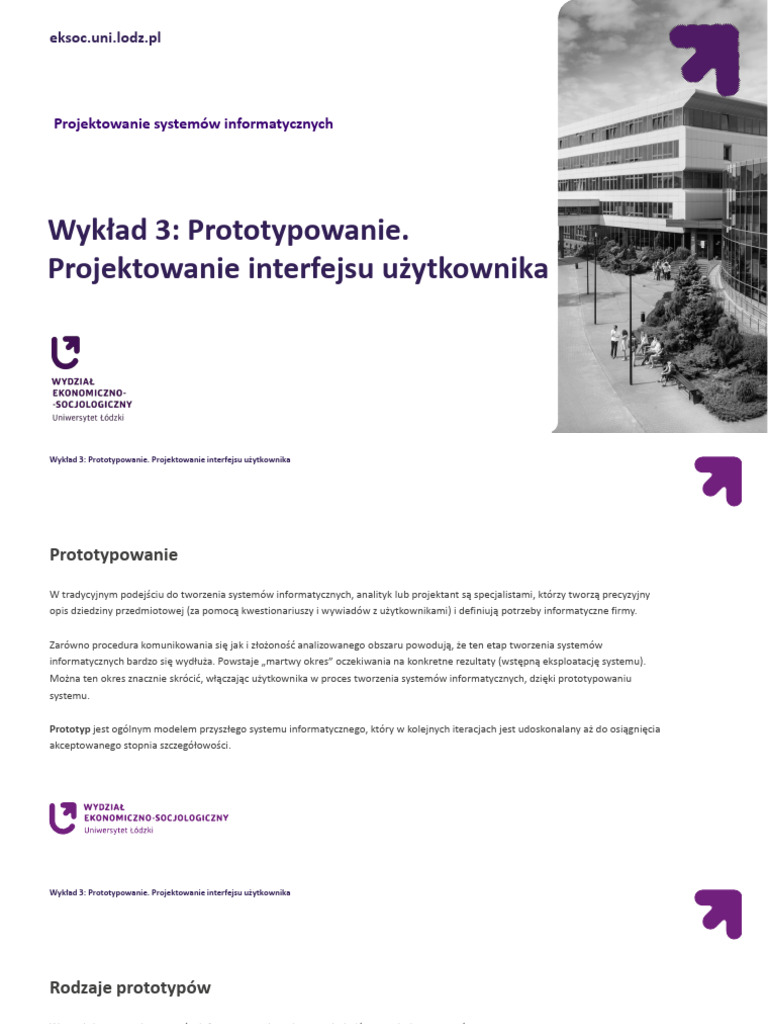 Wyklad PSI 03 - Projektowanie Interfejsu, Prototypowanie | PDF