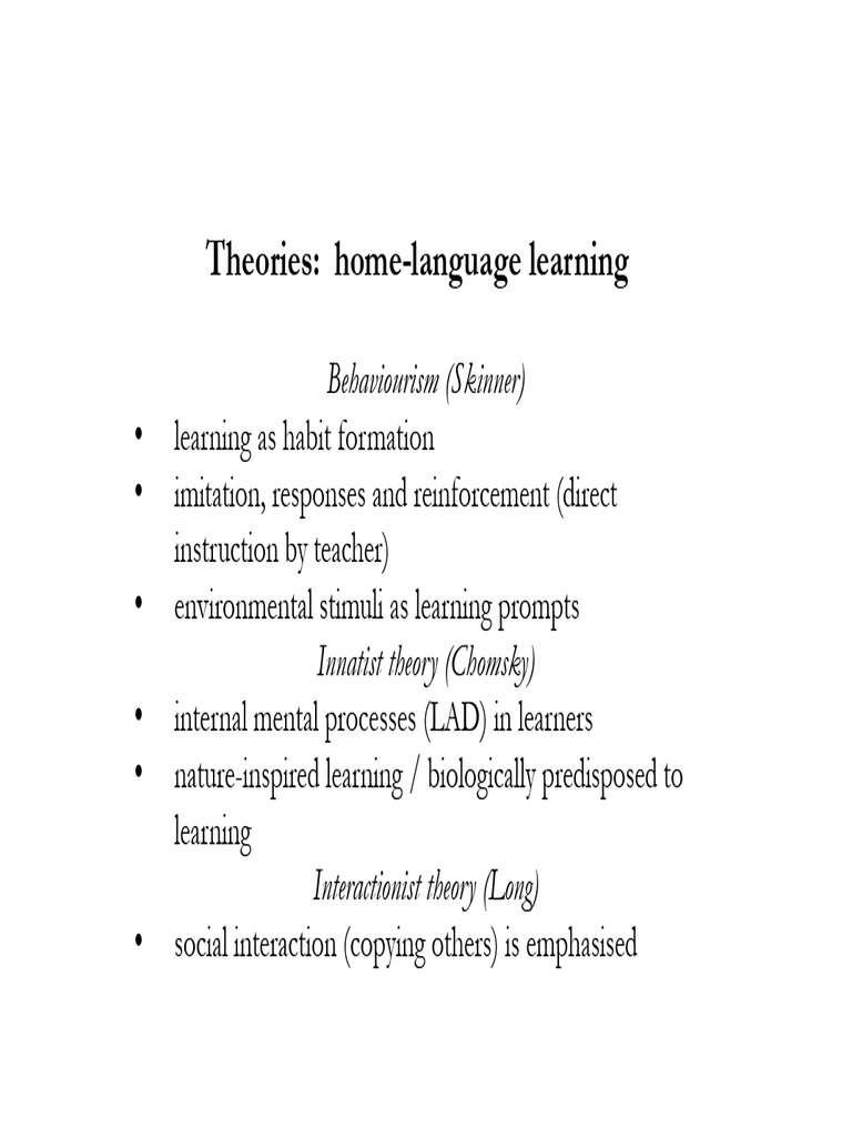 Language Learning Theories | PDF | Learning | Constructivism ...