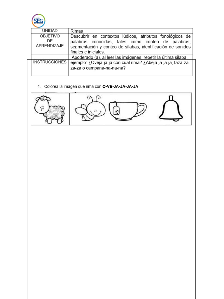 Hojas De Trabajo De Pares Que Riman 74 Ideas De Rimas | Actividades De