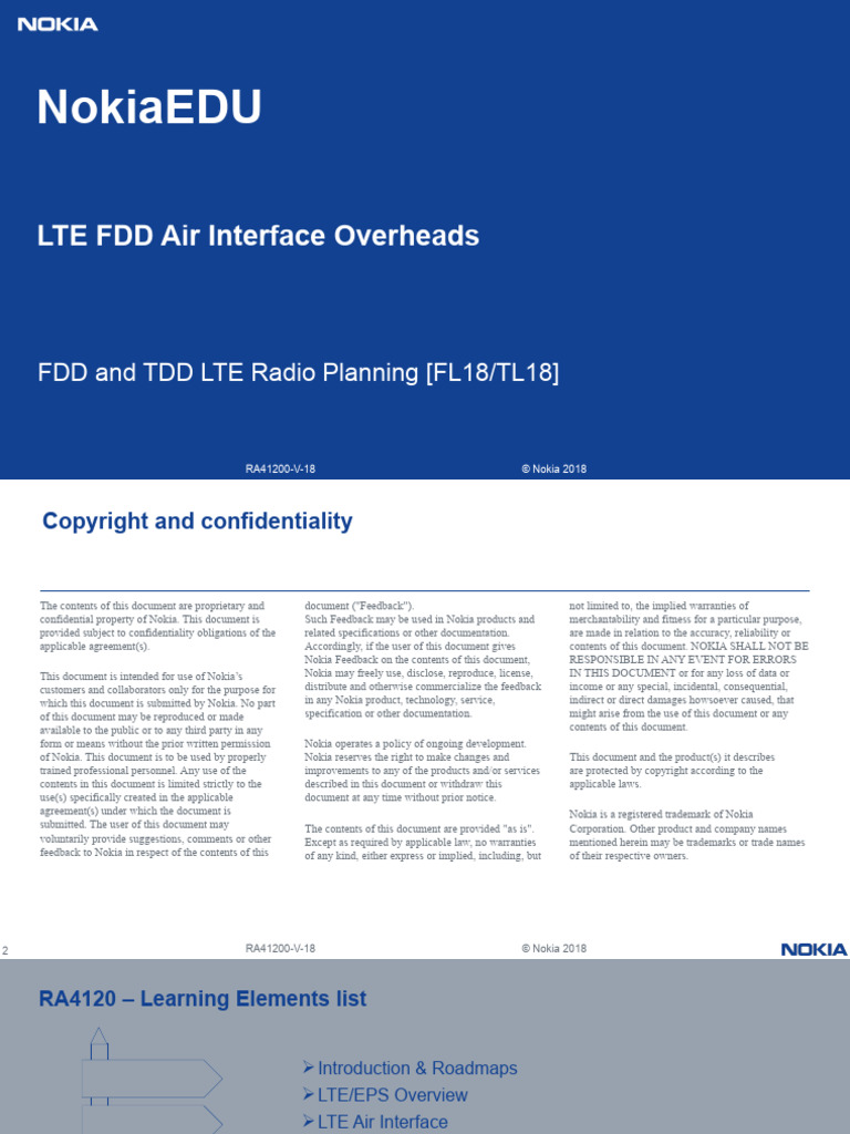 RA41200-V-18 LE04 01 LTE FDD Air Interface Overhead | PDF | Duplex ...