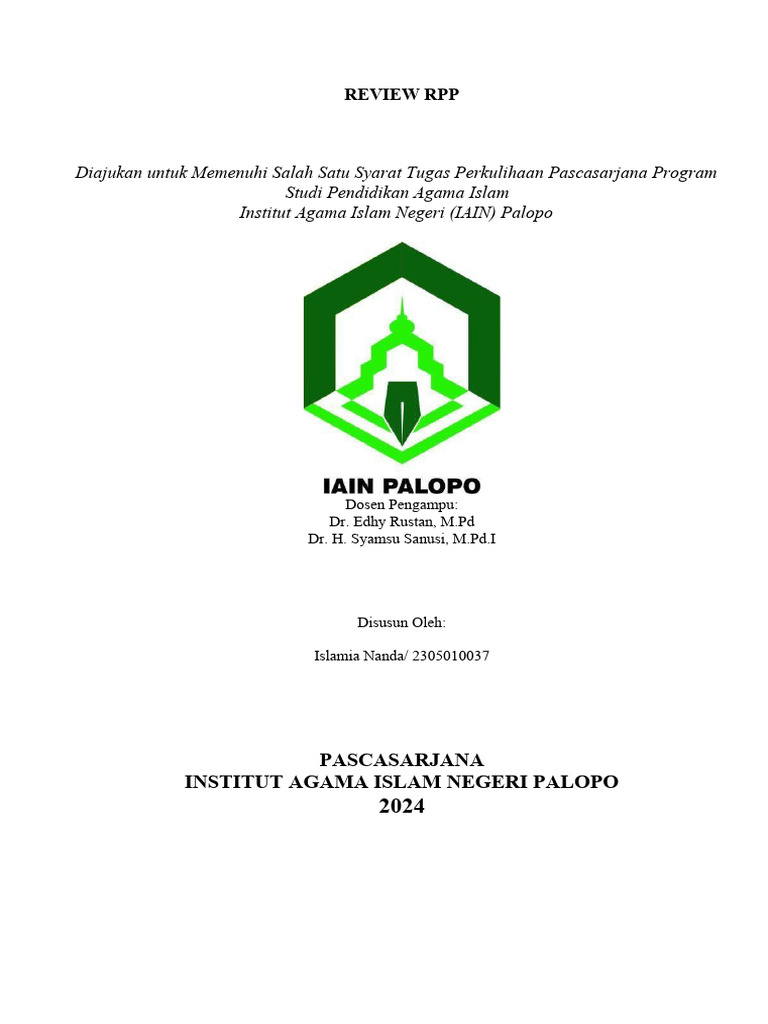 06 RPP 1 Lembar Qurdis Kelas 11 KD 01 | PDF