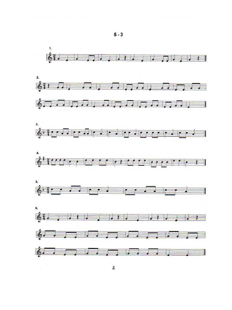 Ejercicios Introdución Al Solfeo | PDF