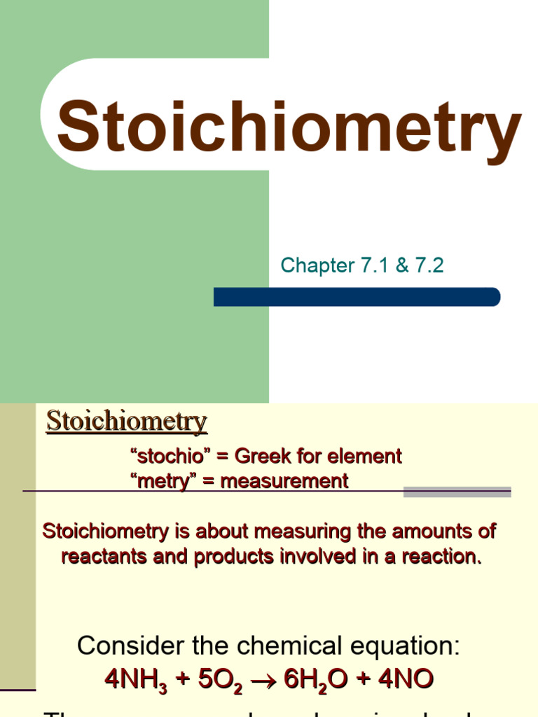 Chapter 7 - Stoichiometry Intro SV - Ms Czeczan | PDF | Stoichiometry ...