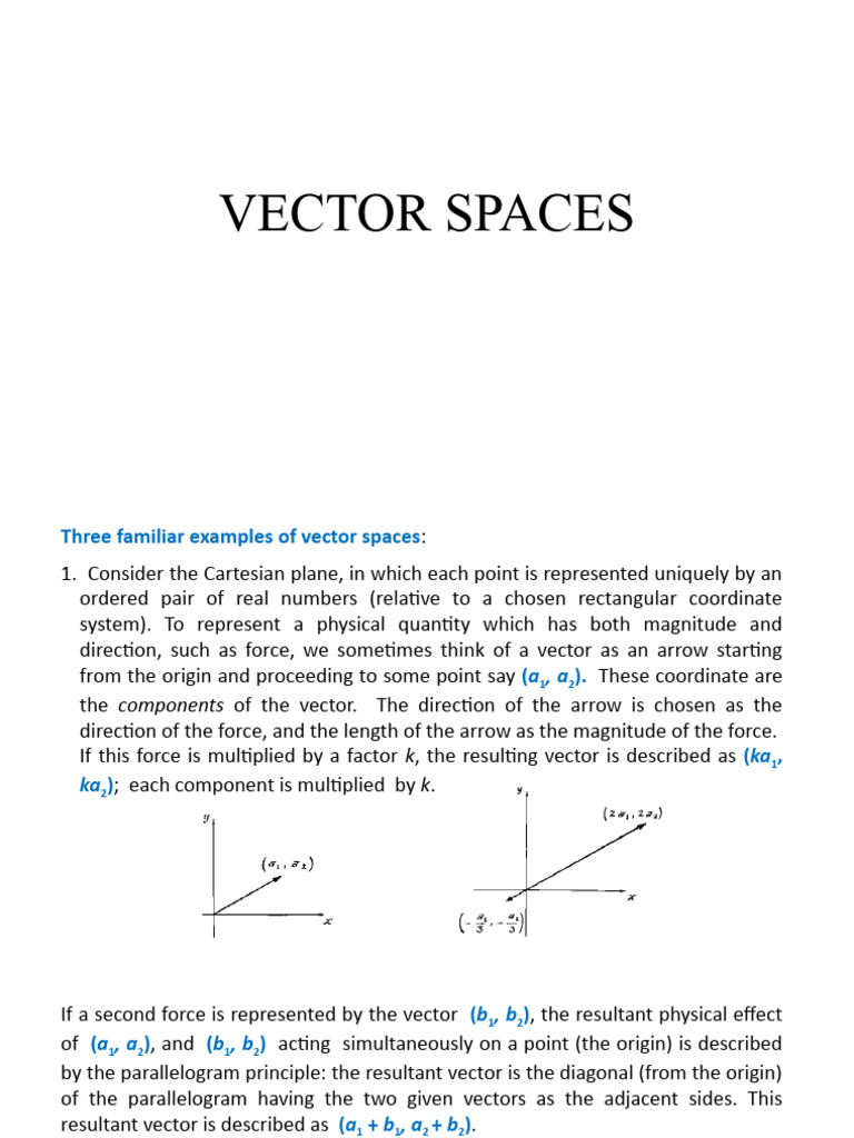 Vector Spaces Annotated Pdf Field Mathematics Vector Space
