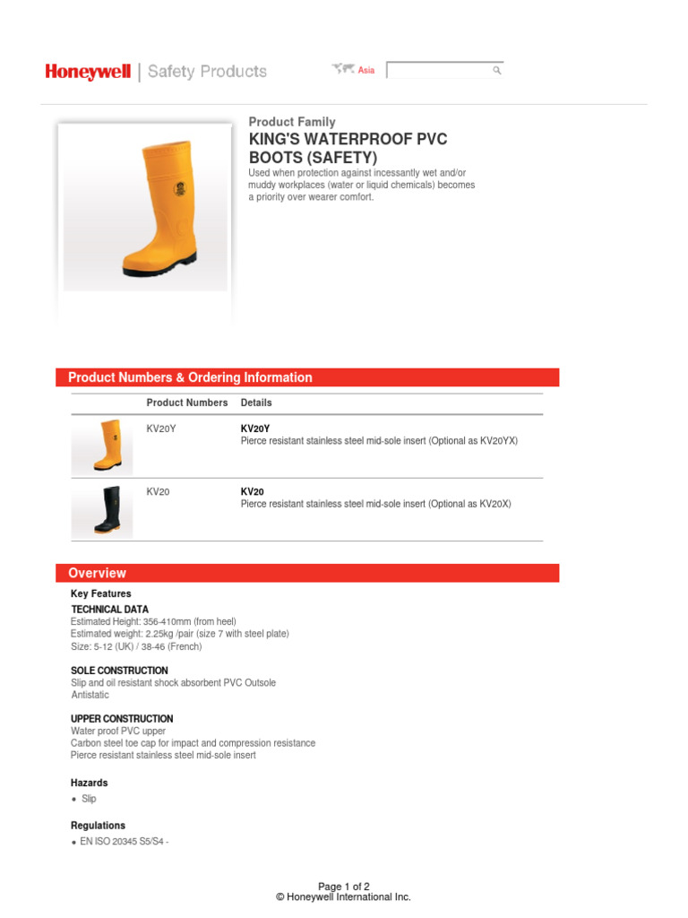 Kings Waterproof PVC Boots Safety | PDF