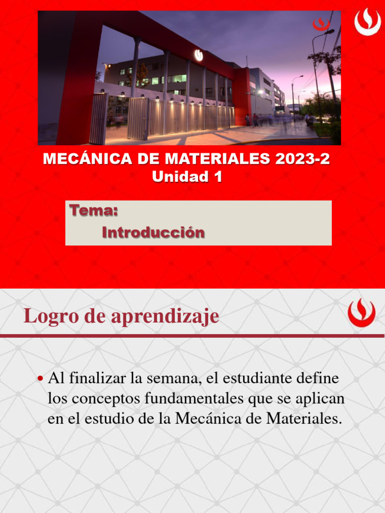 Unidad 1 - Semana 1 - Introducci N | PDF | Fuerza | Resistencia de ...