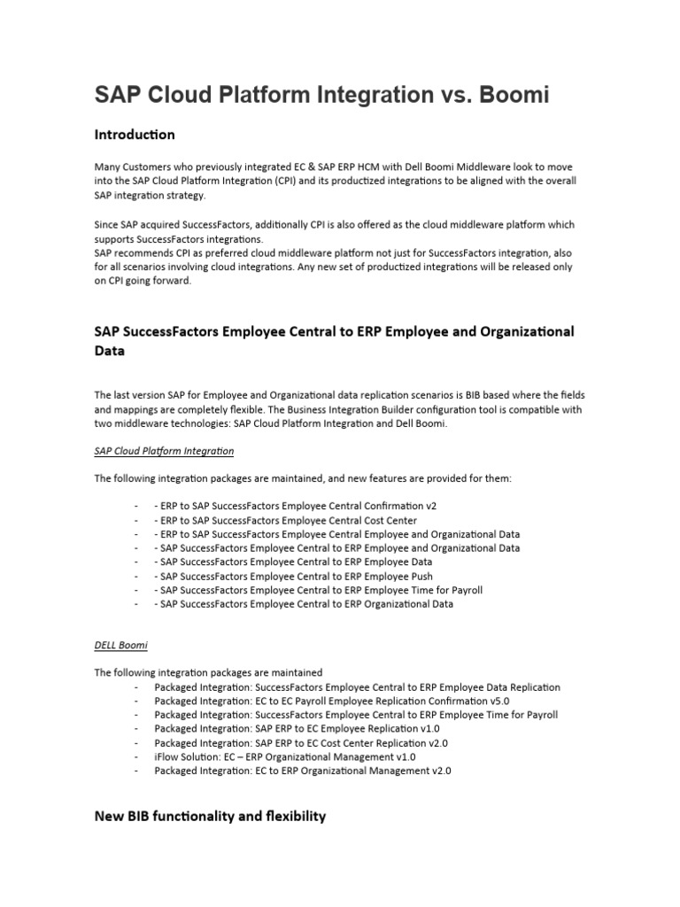 SAP Cloud Platform Integration Vs Boomi | PDF | Enterprise Resource Planning | Cloud Computing