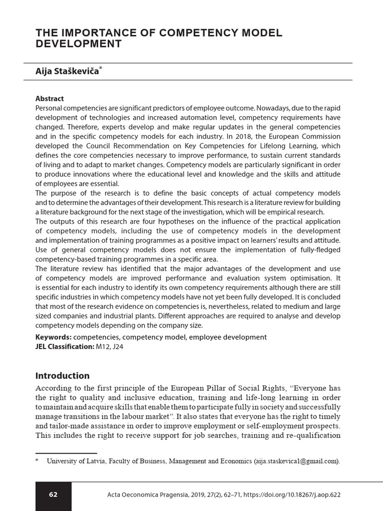 The Importance of Competency Model Development | PDF | Entrepreneurship ...