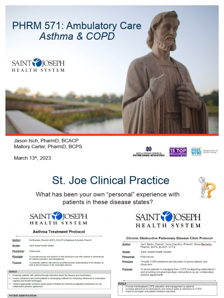 PHRM 571 - s2024 - Asthma - Copd - Student Version | PDF | Chronic ...