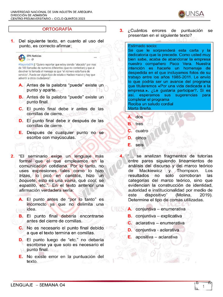 Práctica 04 - Lenguaje | PDF