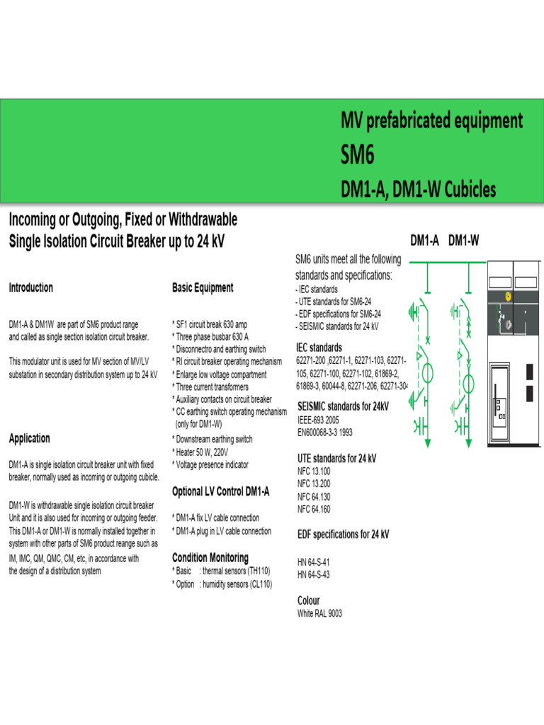 Brosur SM6 connected-DM1A, DM1W | PDF | Transformer | Humidity