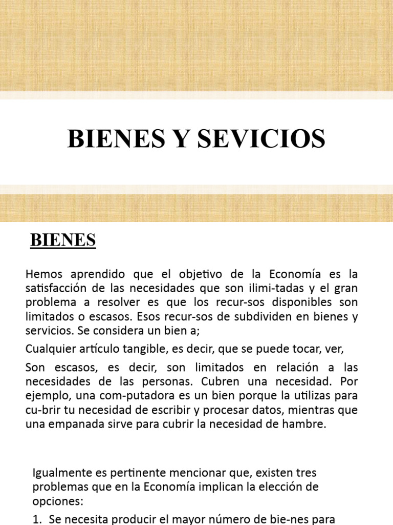Bienes y Servicios en Economía | PDF | Bienes | Economias