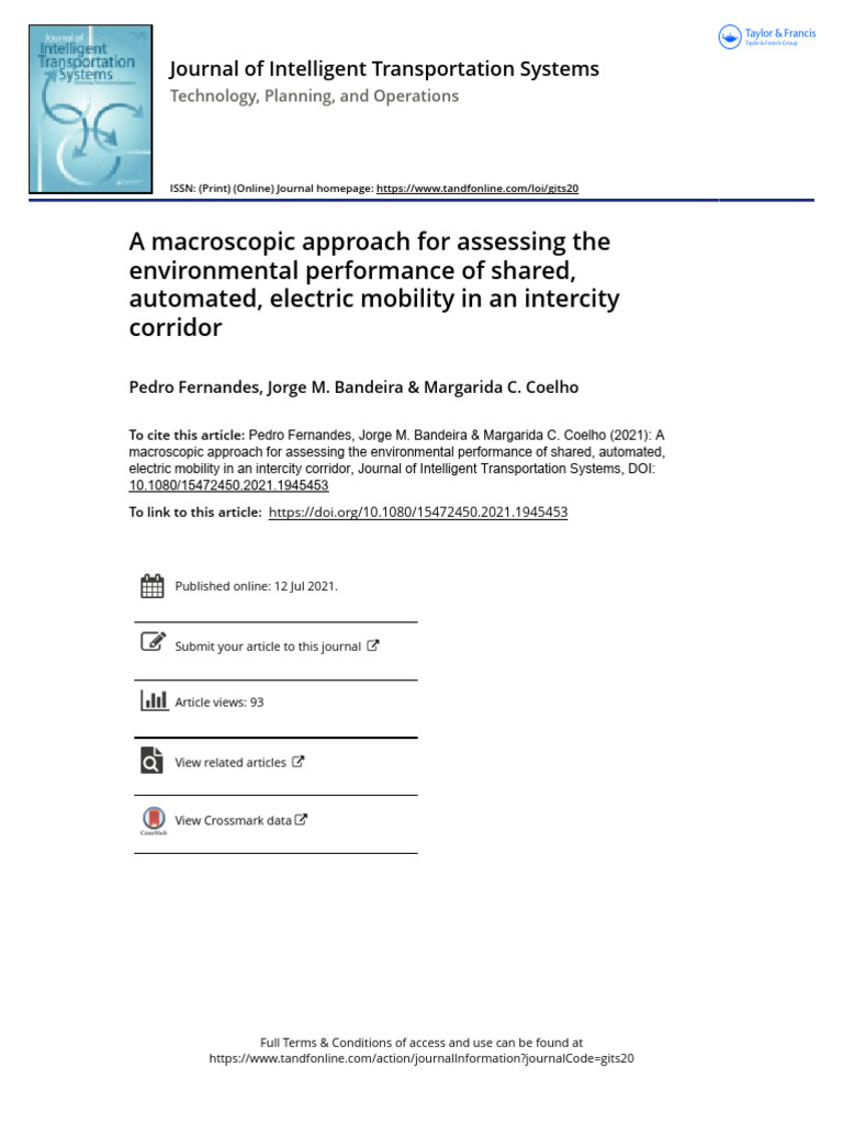 A Macroscopic Approach For Assessing The Environmental Performance Of Shared Automated