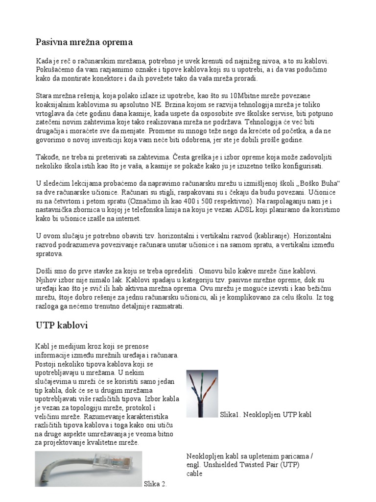 Pasivna Mrežna Oprema | PDF