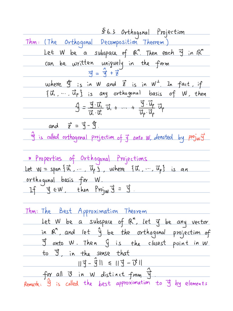 MATH3322 6 6.3-6.4 QR Decomposition | PDF | Basis (Linear Algebra ...