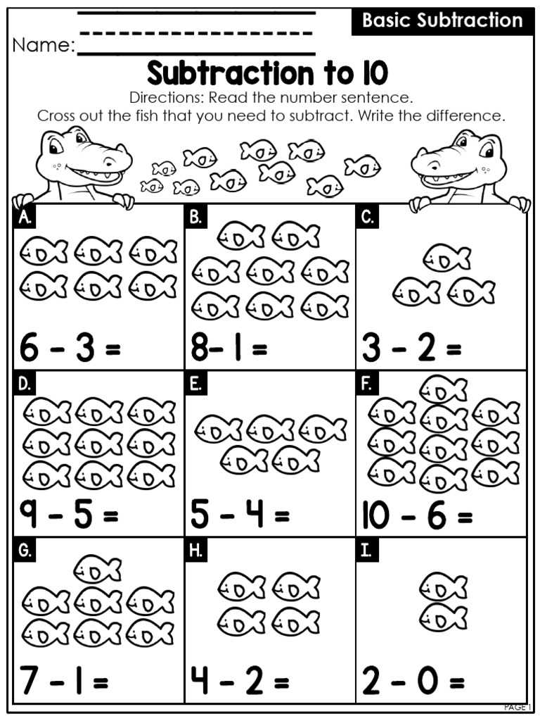07 Substraction Basic Worksheet | Download Free PDF | Spinning ...