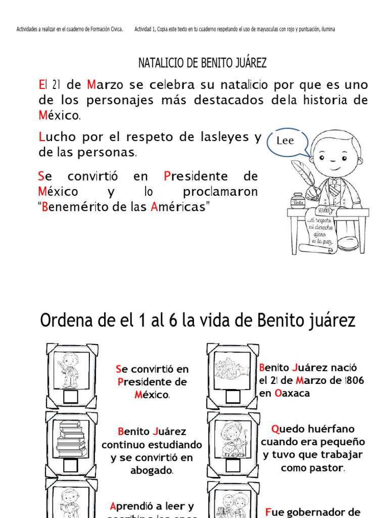 Actividades de Benito Juarez | PDF