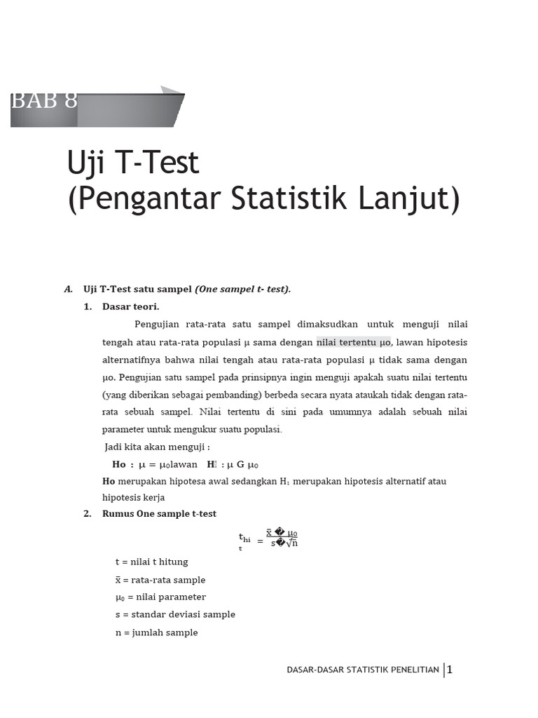 Uji T-Test: Panduan dan Contoh Praktis | PDF