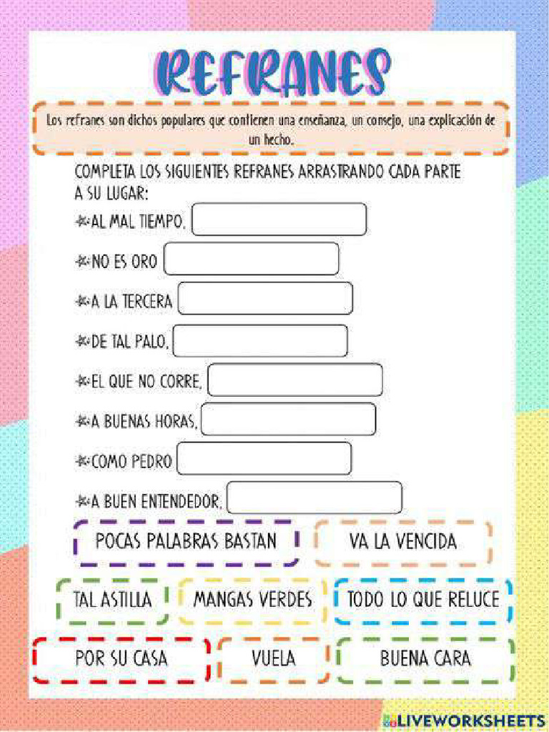 Refranes para completar | PDF