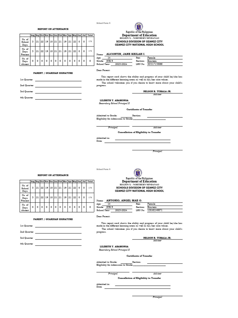 1alcontin-Antonio SF9 2023-2024 | PDF | Learning