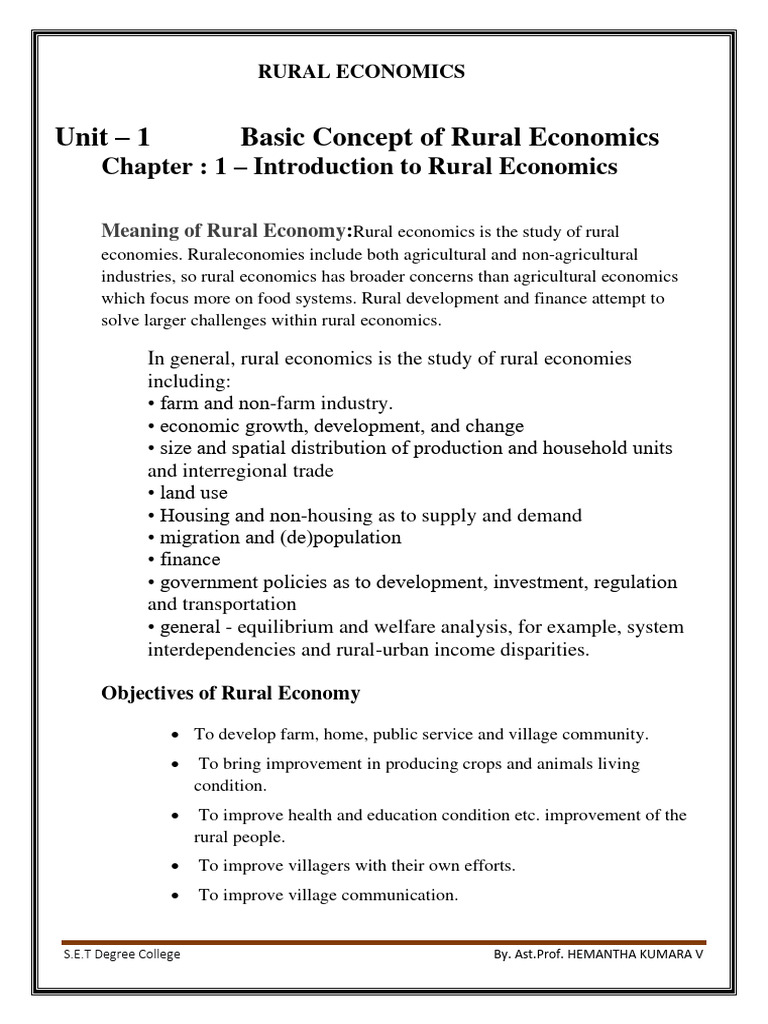 Rural Economics | PDF | Economies