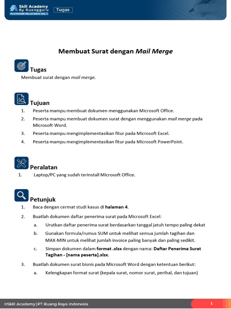 Membuat Surat Dengan Mail Merge - (HARYONO) | PDF