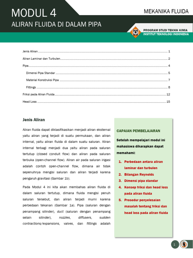 Aliran Fluida dan Dimensi Pipa | PDF